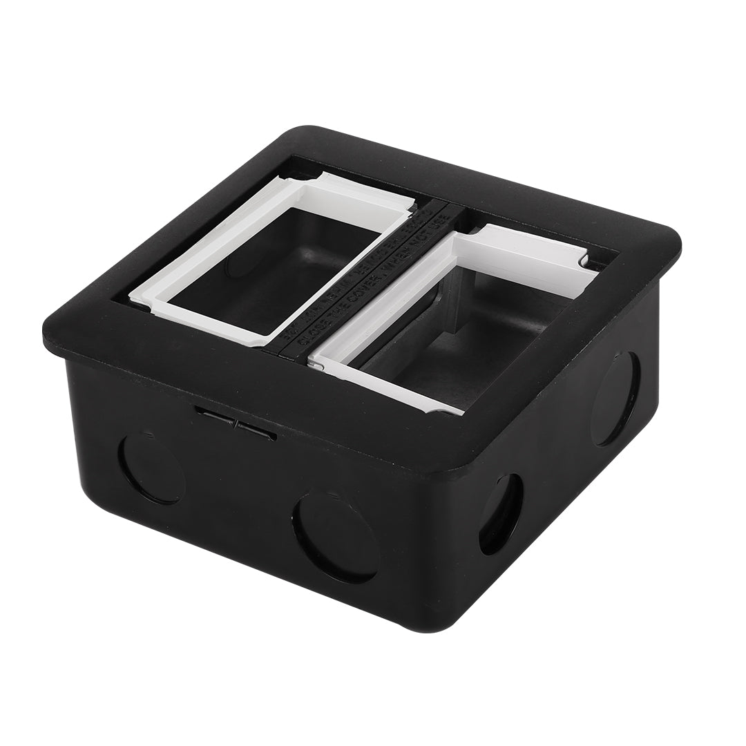 Black Push-Cover Floor Box – 6 Module Capacity – Tronic Kenya