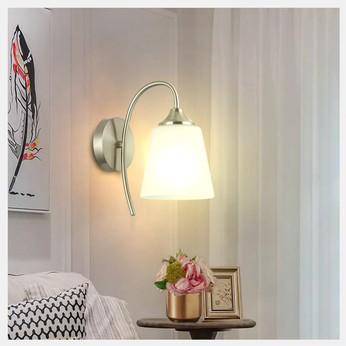 Modern Wall Light Fixture Silver Metal Frame – Tronic Kenya