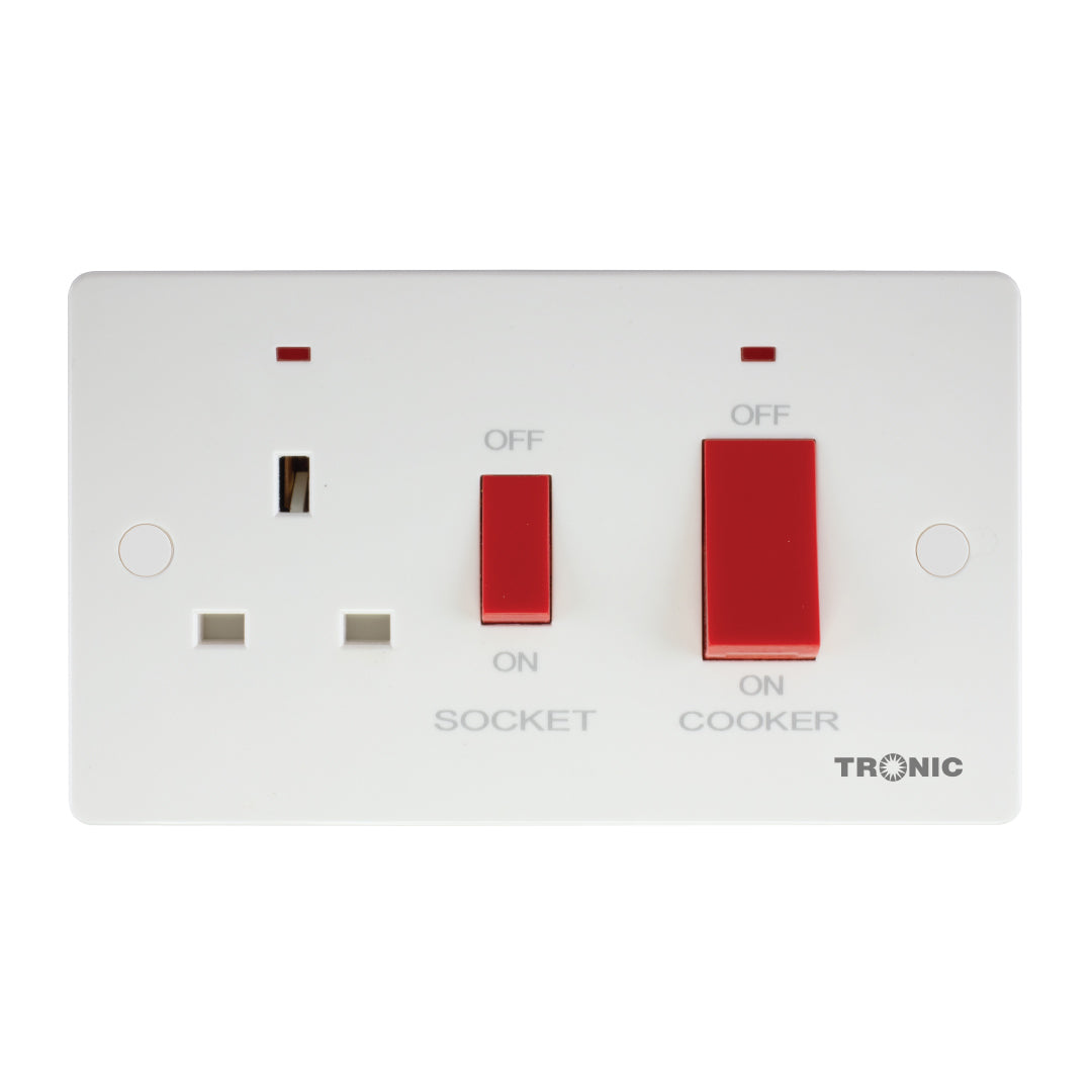 45A Cooker Control Unit with Switched Socket & Neon – Tronic Kenya
