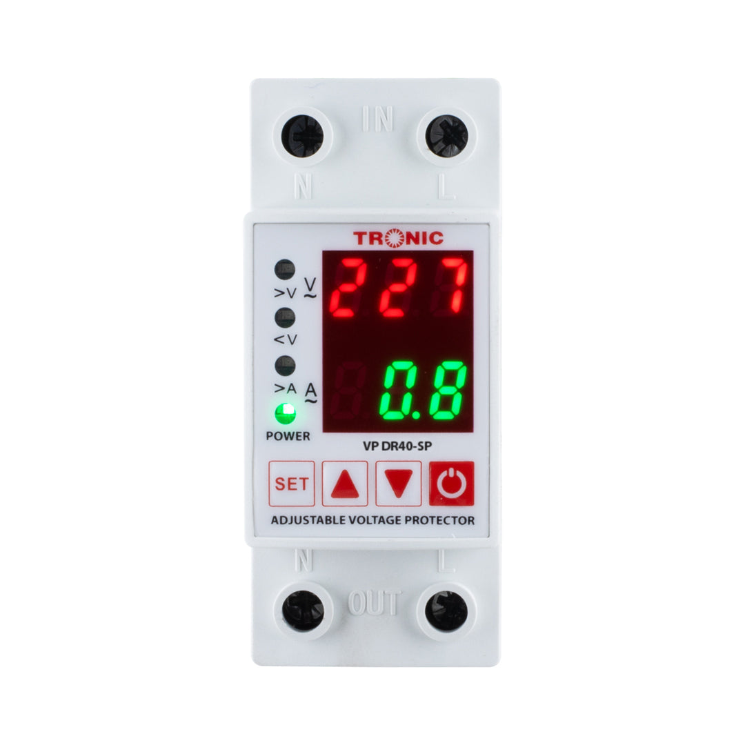 Adjustable Voltage Protector – Dual Display, 40A Capacity – Tronic Kenya
